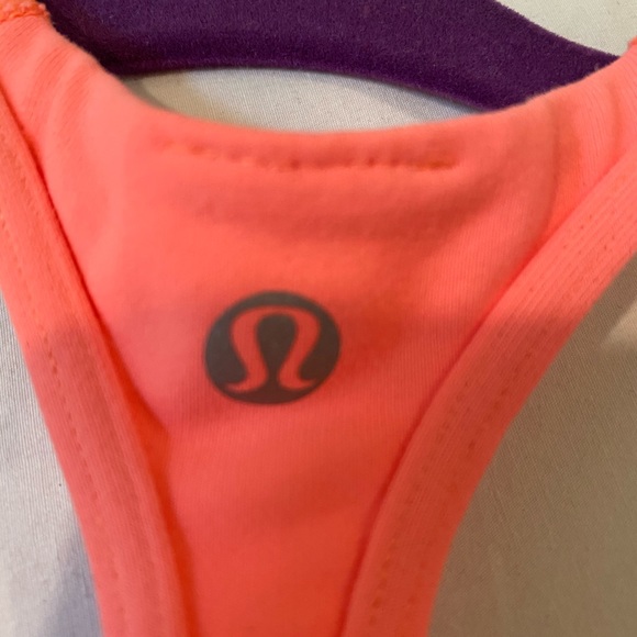 lululemon athletica | Tops | Lululemon Racerback Neon Orange Light Pink ...